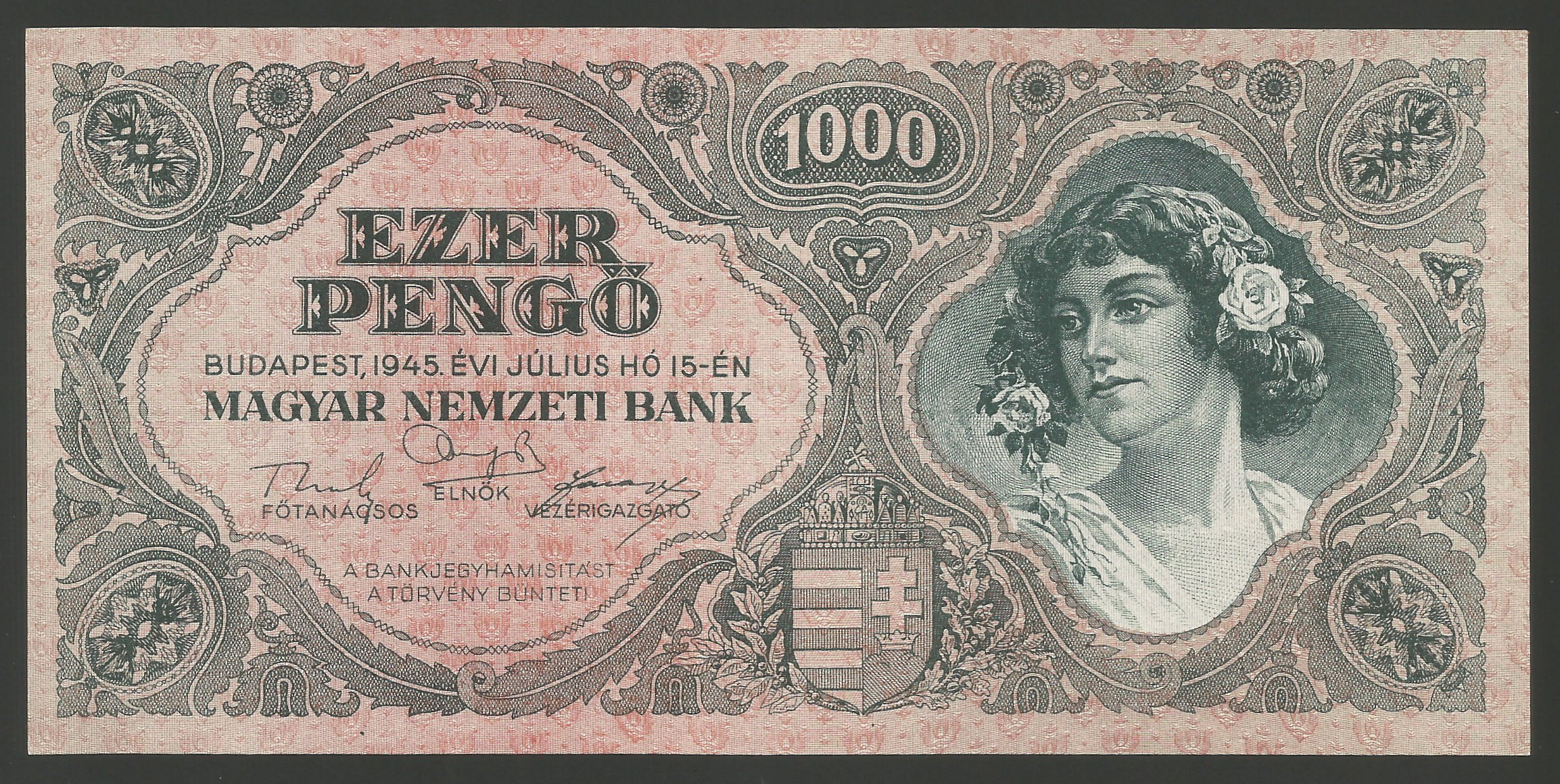1000 pengő 1945 | Zomi Numizmatika