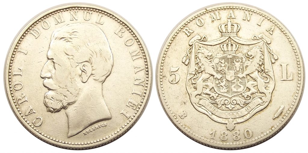 5 lei 1880 Románia I. Károly | Zomi Numizmatika