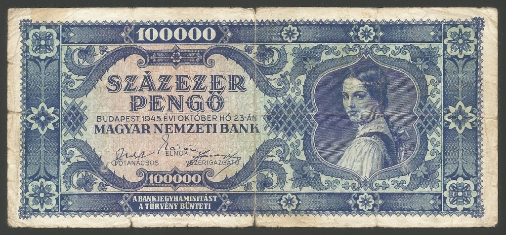 Kék 100.000 pengő 1945 | Zomi Numizmatika
